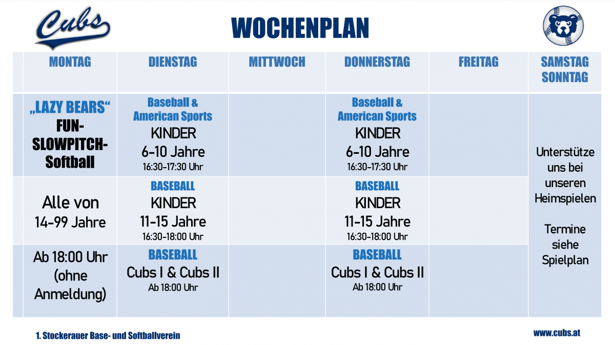 Stock City Cubs – 1. Stockerauer Baseball- und Softball Verein